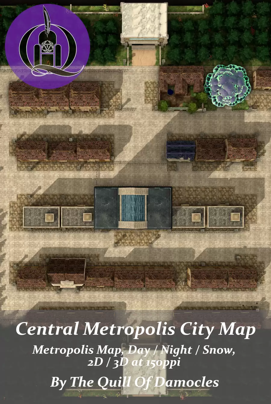 Central Metropolis City Map - Quill Of Damocles | DriveThruRPG