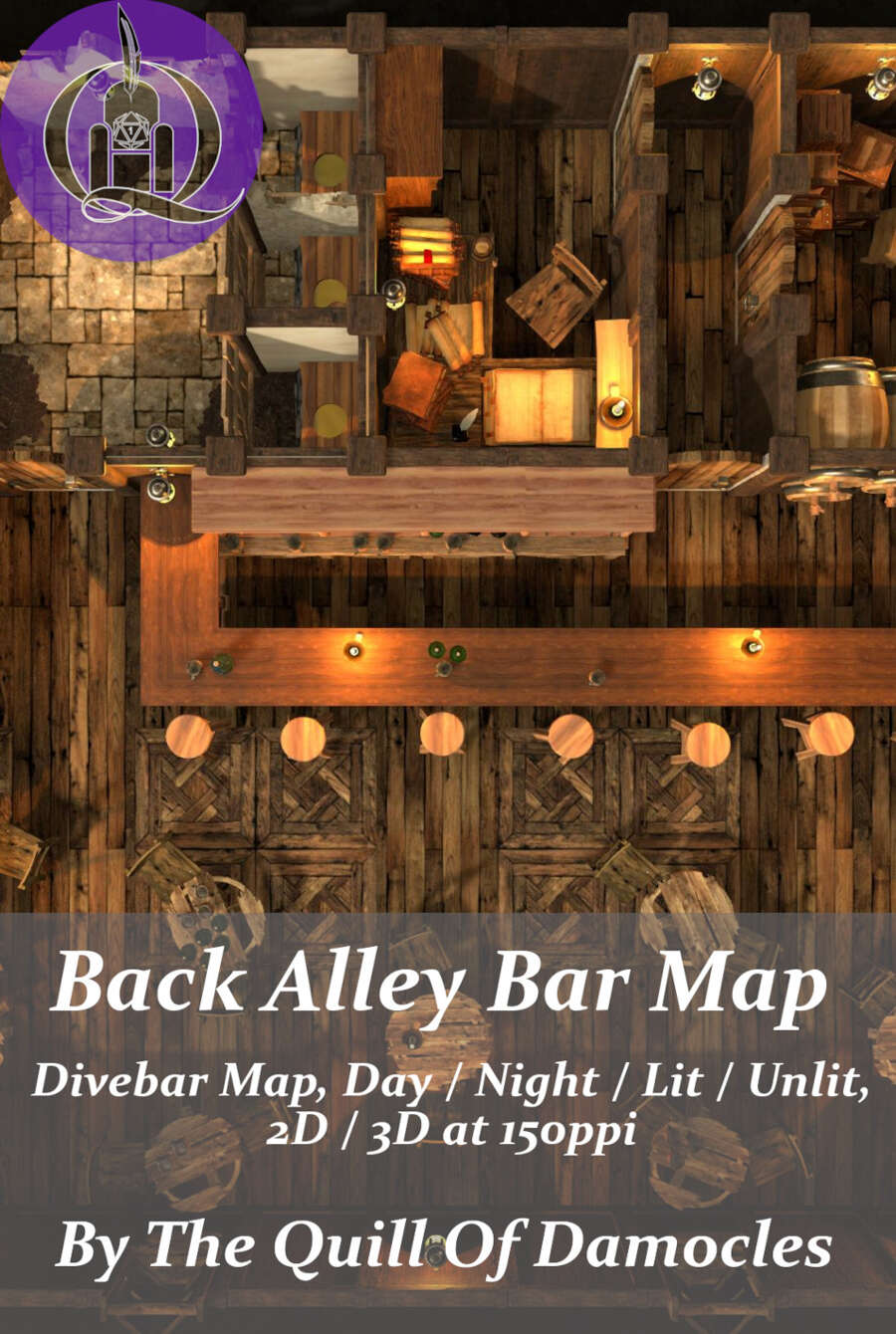Back Alley Bar Map - Quill Of Damocles | DriveThruRPG
