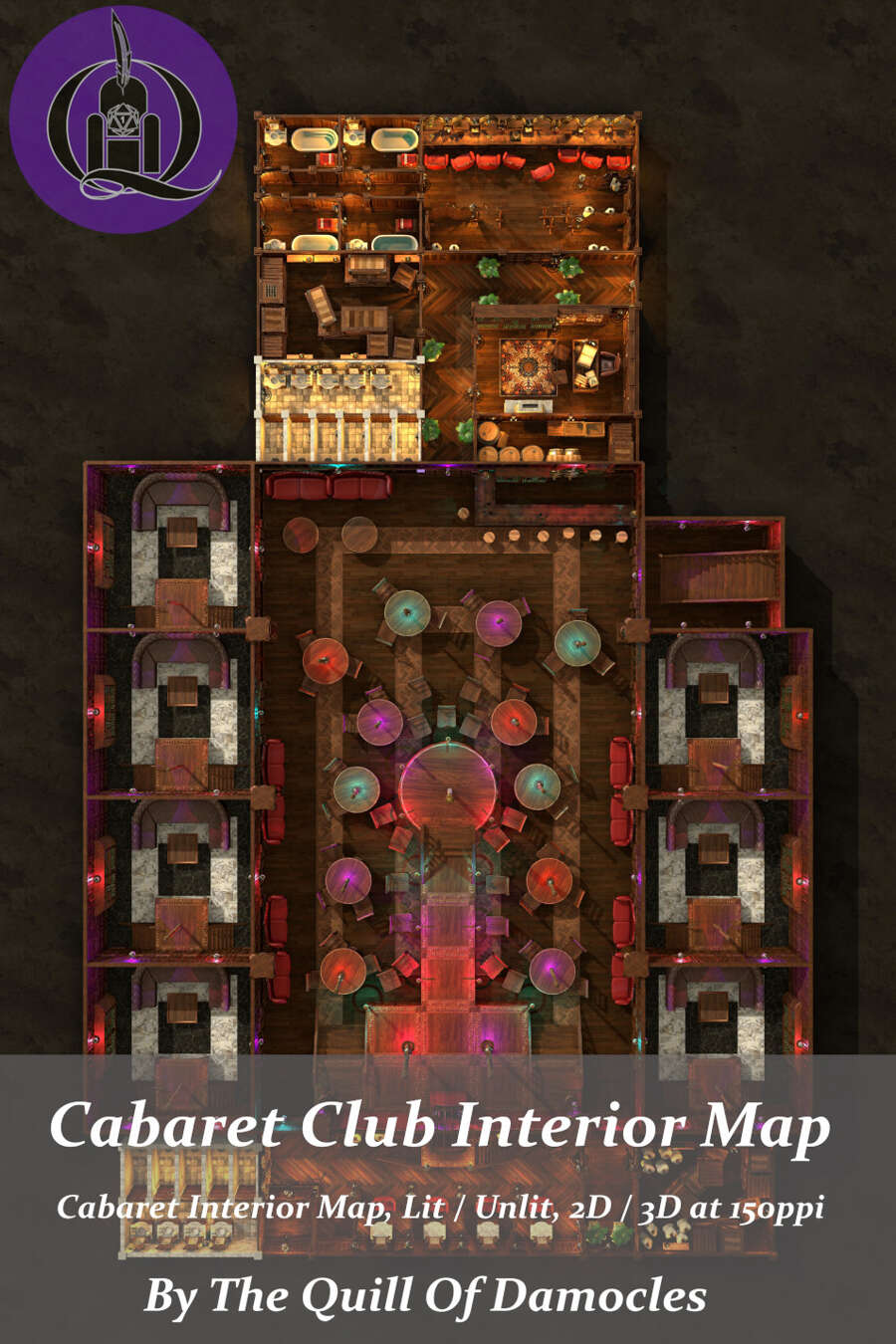 Cabaret Club Interior Map - Quill Of Damocles | DriveThruRPG