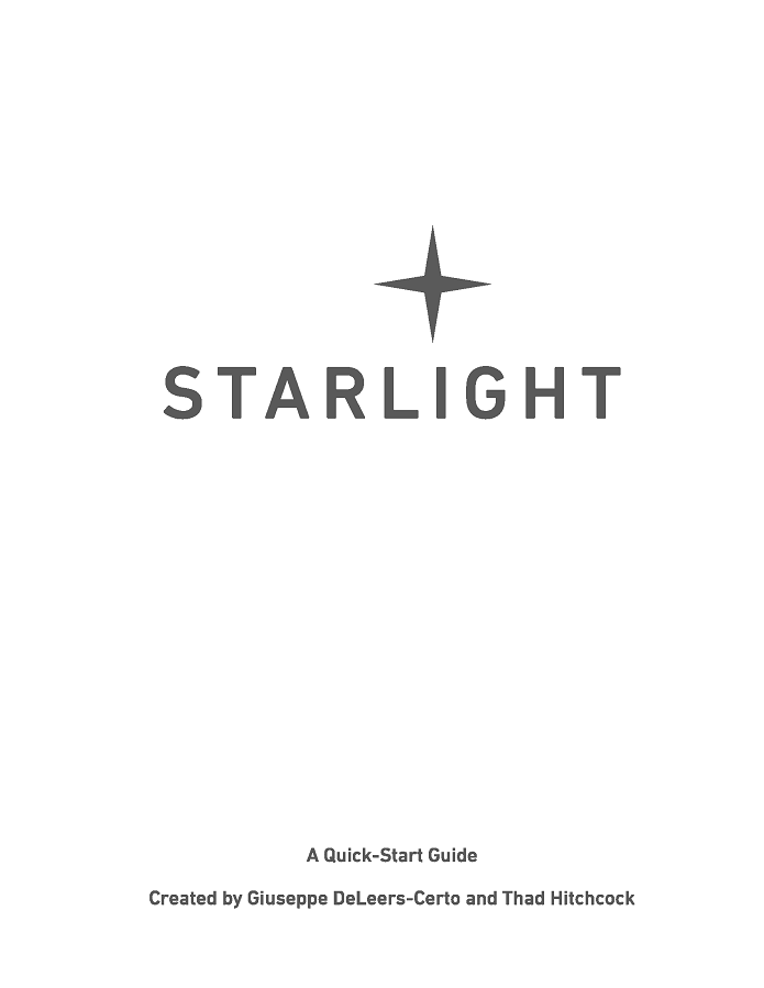 Starlight - A Quickstart Guide - Giuseppedc | DriveThruRPG