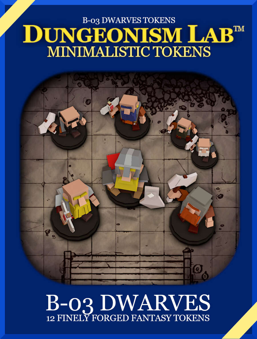 B03 - Dwarf Tokens - dungeonismlab | TOKENS | DriveThruRPG