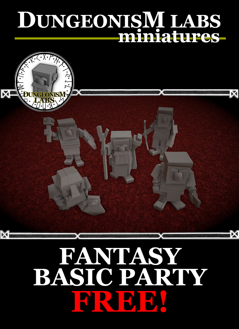 DUNGEONISM 3d00 - Basic Party - dungeonismlab | 3d MINIATURES ...