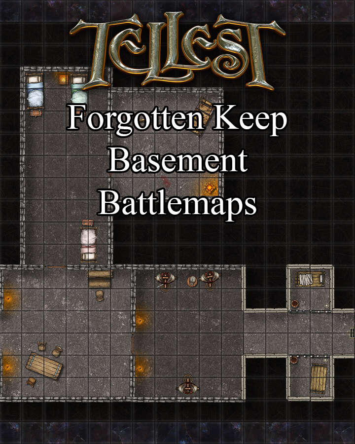 Forgotten Keep West Wing Basement Battlemap - Tellest | DriveThruRPG