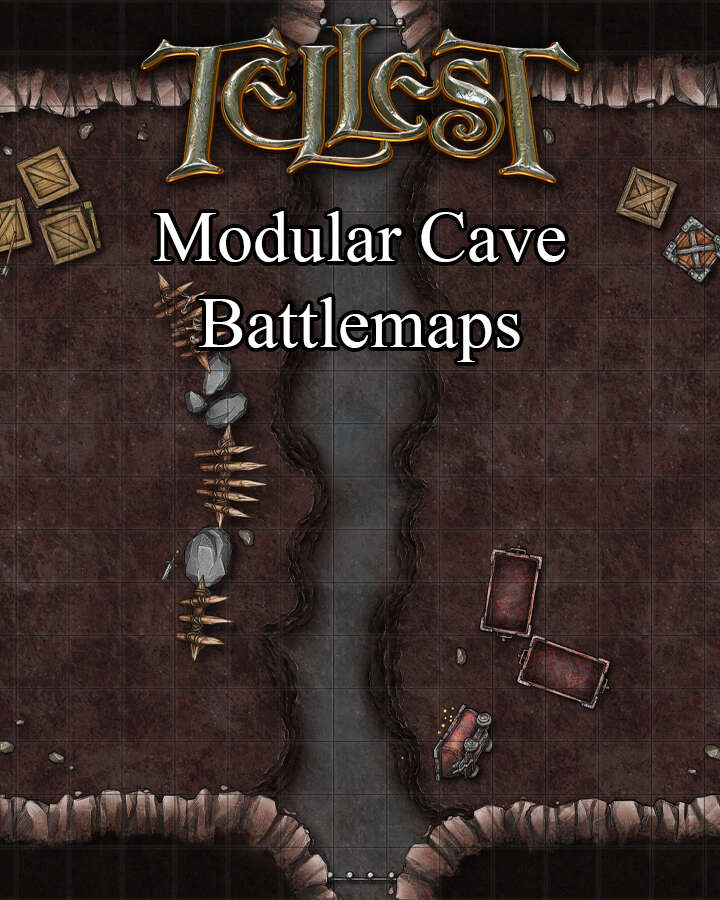 Modular Cavern Battlemaps - Tellest | DriveThruRPG