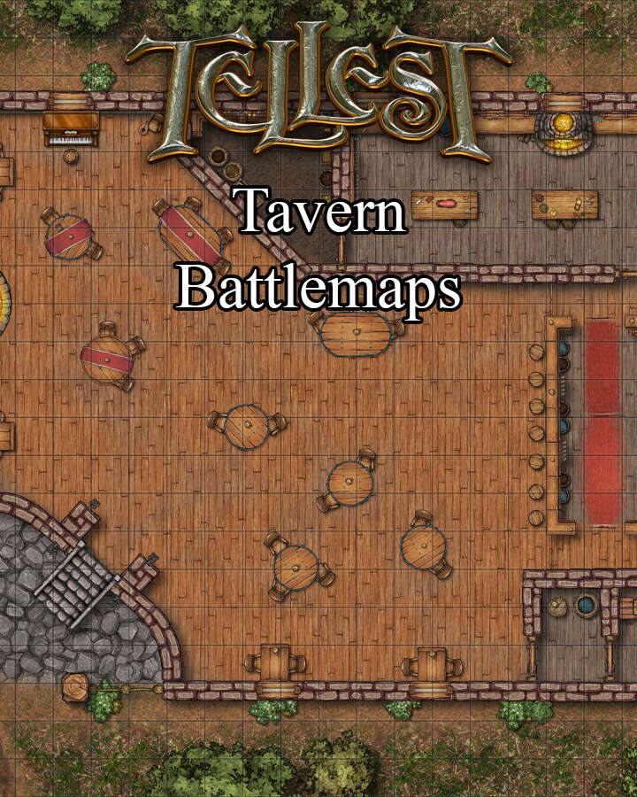 Tavern Battlemap - Tellest | DriveThruRPG