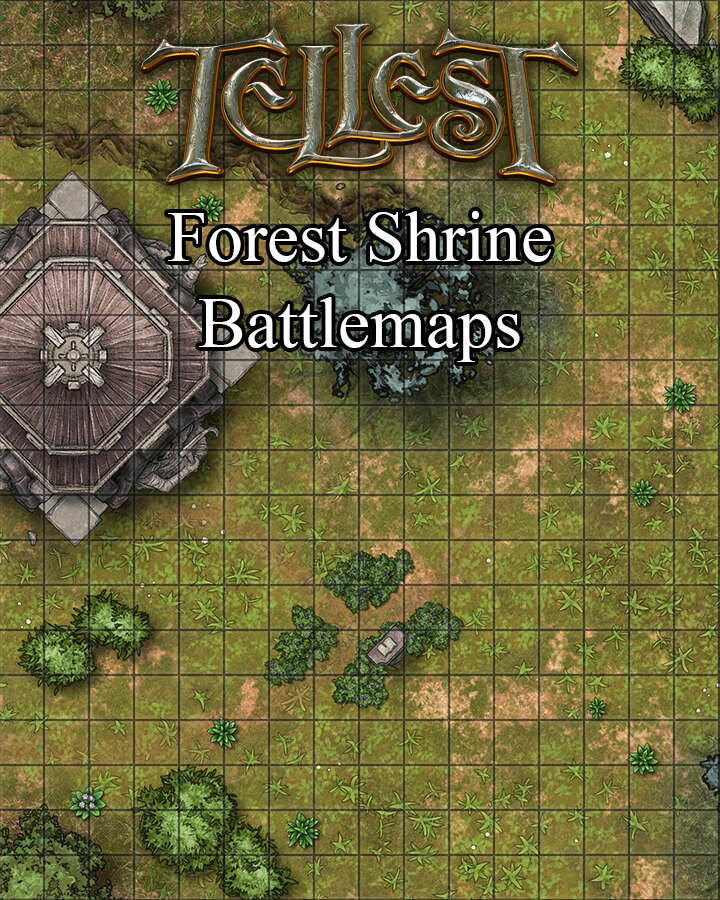 Forest Shrine Battlemap - Tellest | DriveThruRPG