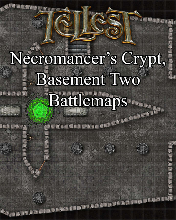 Necromancer's Crypt, Basement Two Battlemap - Tellest | DriveThruRPG