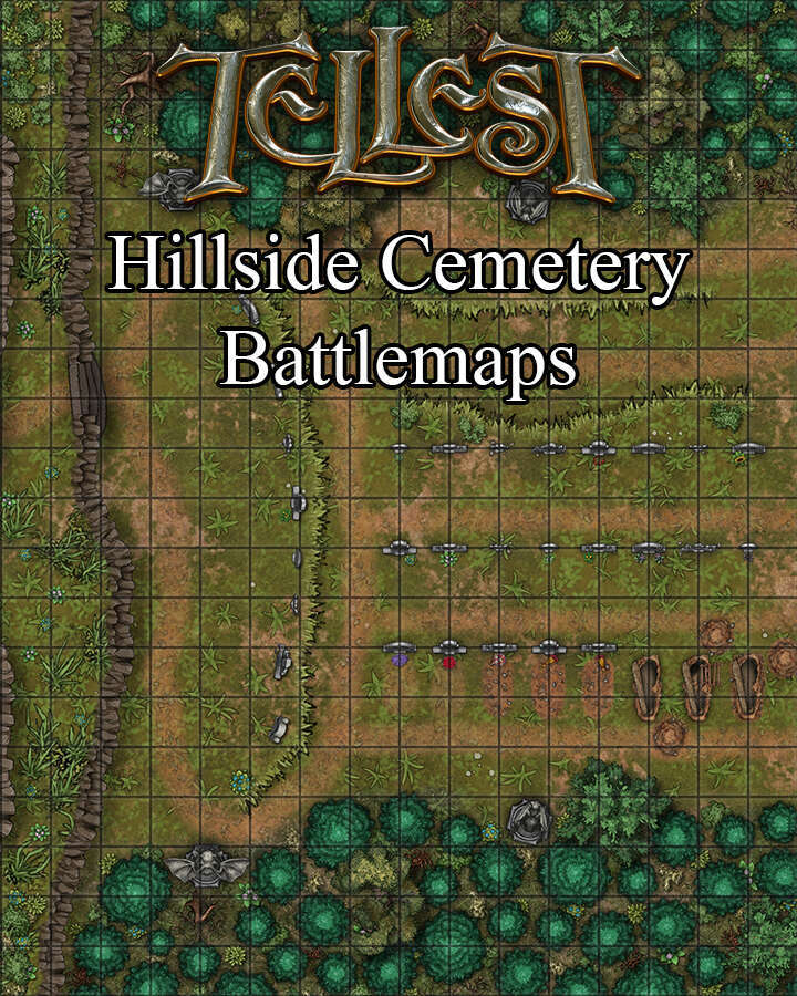 Hillside Cemetery Battlemap - Tellest | DriveThruRPG