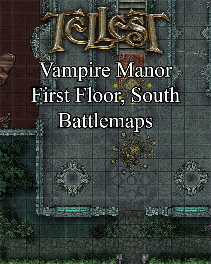 Vampire Manor 1F South Battlemap - Tellest | DriveThruRPG