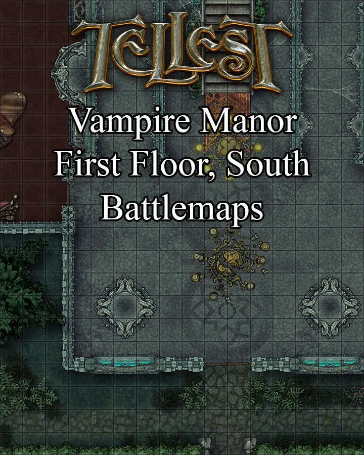 Vampire Manor 1F South Battlemap - Tellest | DriveThruRPG