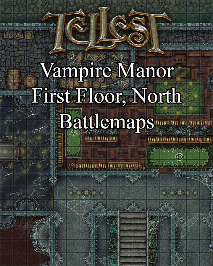Vampire Manor 1F North Battlemap - Tellest | DriveThruRPG