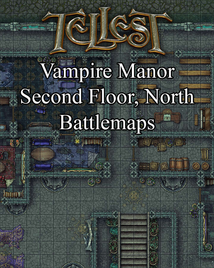 Vampire Manor 2F North Battlemap - Tellest | DriveThruRPG