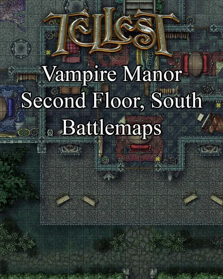 Vampire Manor 2F South Battlemap - Tellest | DriveThruRPG