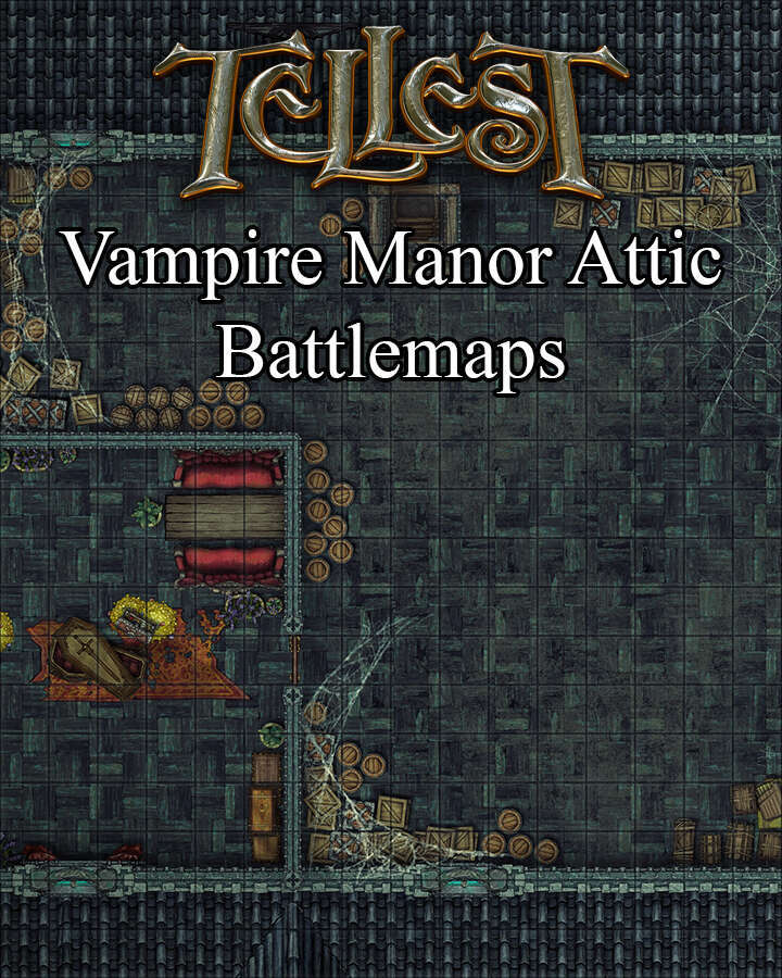 Vampire Manor Attic Battlemap - Tellest | DriveThruRPG