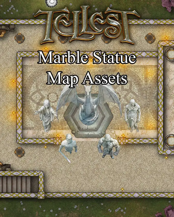 Marble Statue Map Assets - Tellest | DriveThruRPG