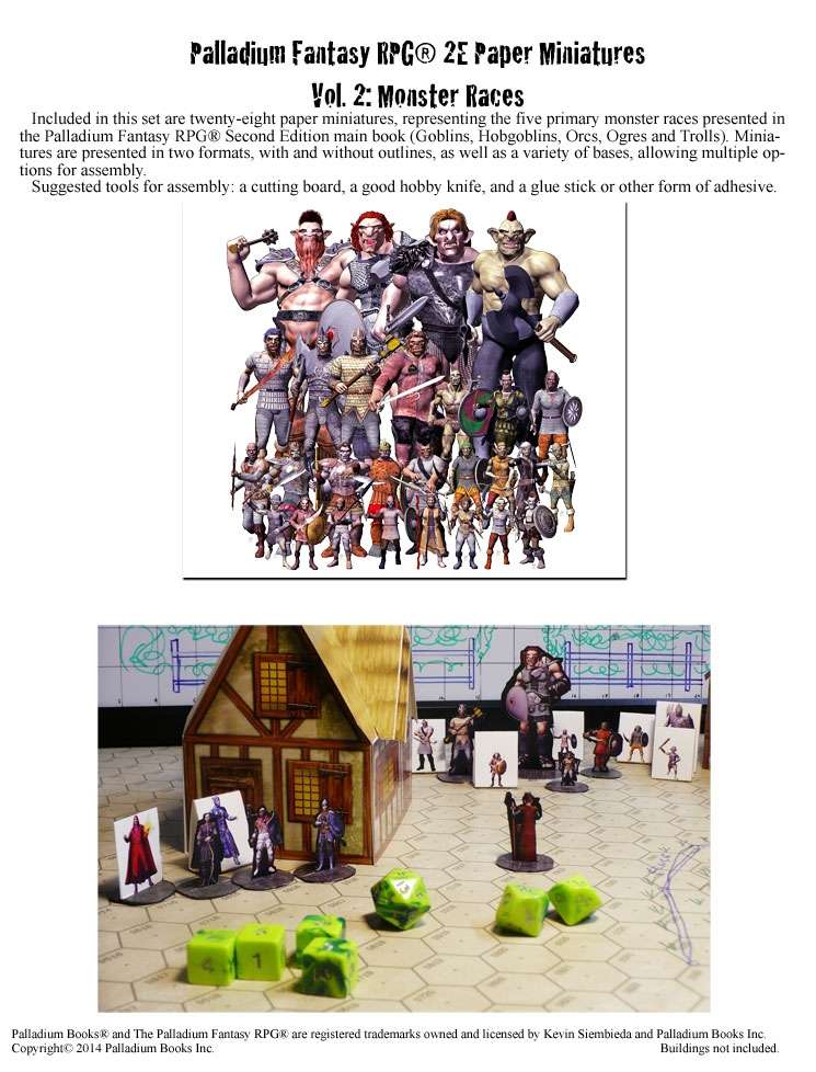 Palladium Fantasy RPG® Paper Miniatures #2: Monster Races - Palladium ...