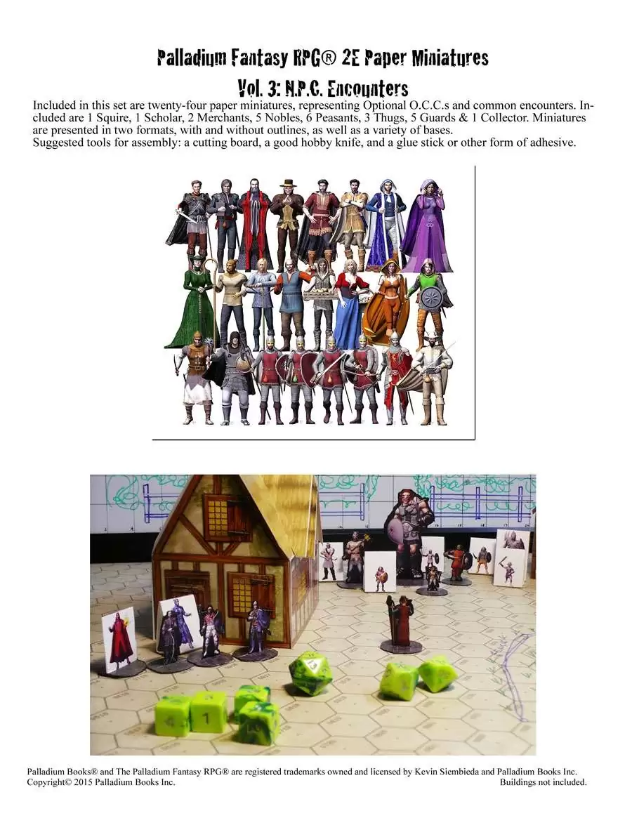 Palladium Fantasy RPG® Paper Miniatures #3: N.P.C. Encounters ...