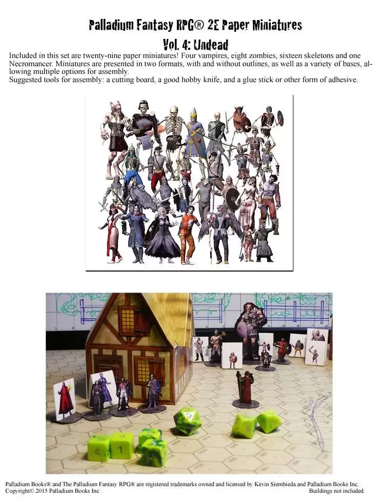 Palladium Fantasy RPG® Paper Miniatures #4: Undead - Palladium Books ...