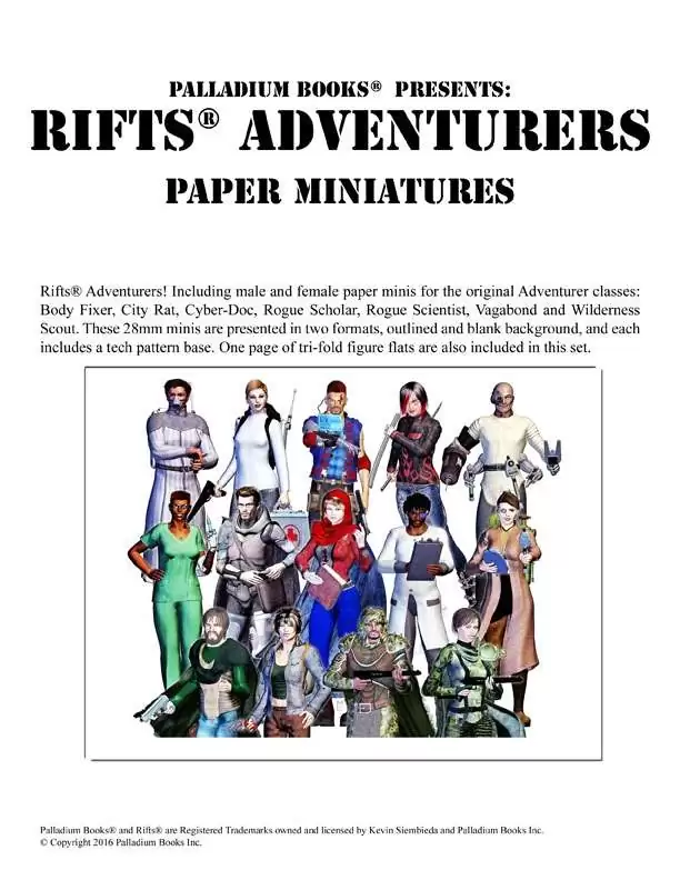 Rifts® Paper Miniatures: Adventurers - Palladium Books | Rifts ...