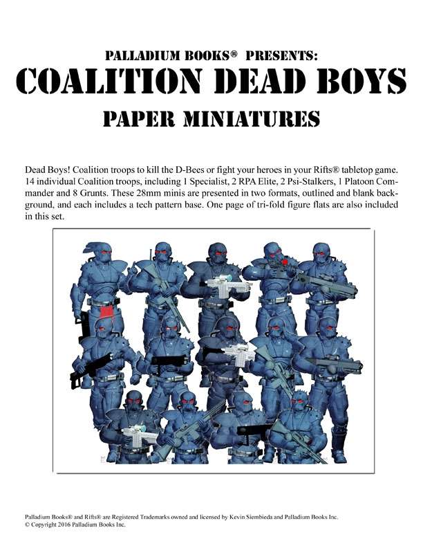 Rifts® Paper Miniatures: Dead Boys - Palladium Books | Rifts | DriveThruRPG