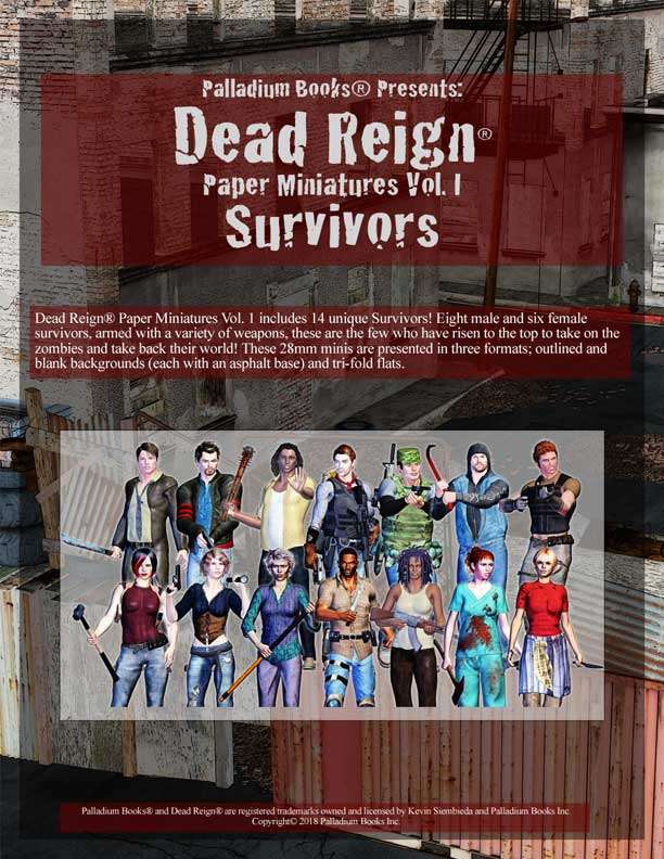 Dead Reign® Paper Miniatures, Volume I: Survivors - Palladium Books ...
