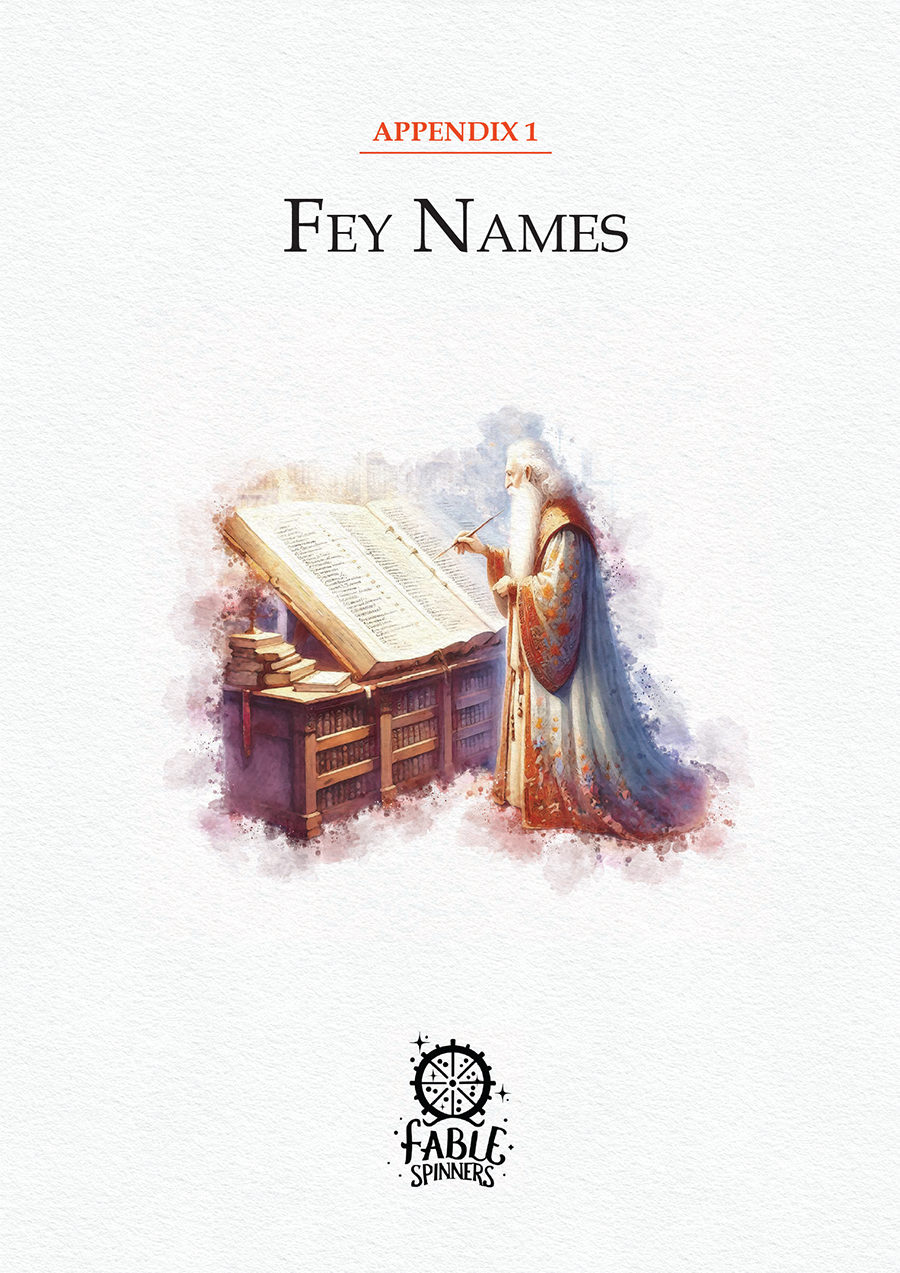 Appendix 1: Fey Names - Fable Spinners | DriveThruRPG