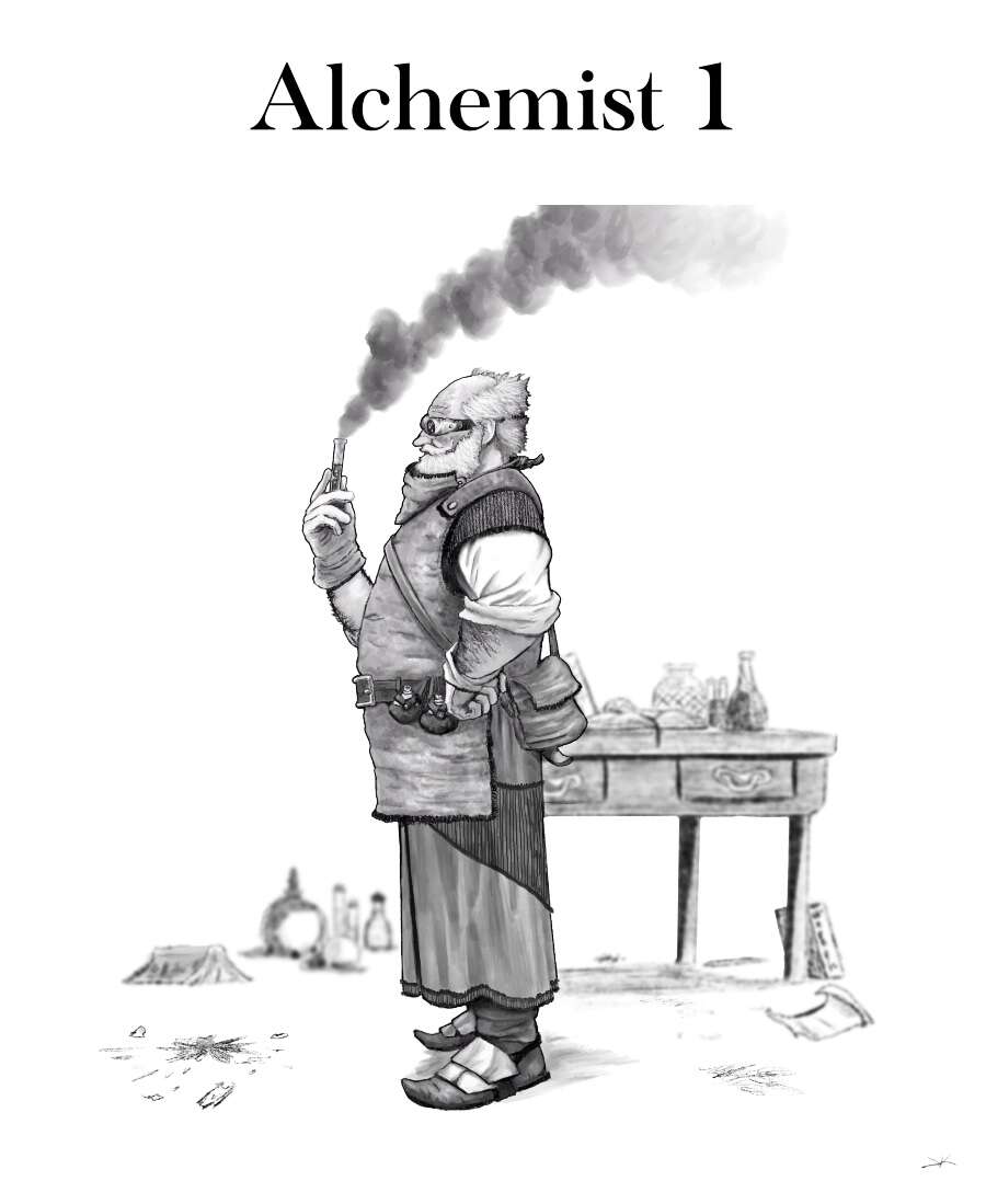 Alchemist 1 - Stock Art - Jeff Koch Stock Art | Grayscale | DriveThruRPG