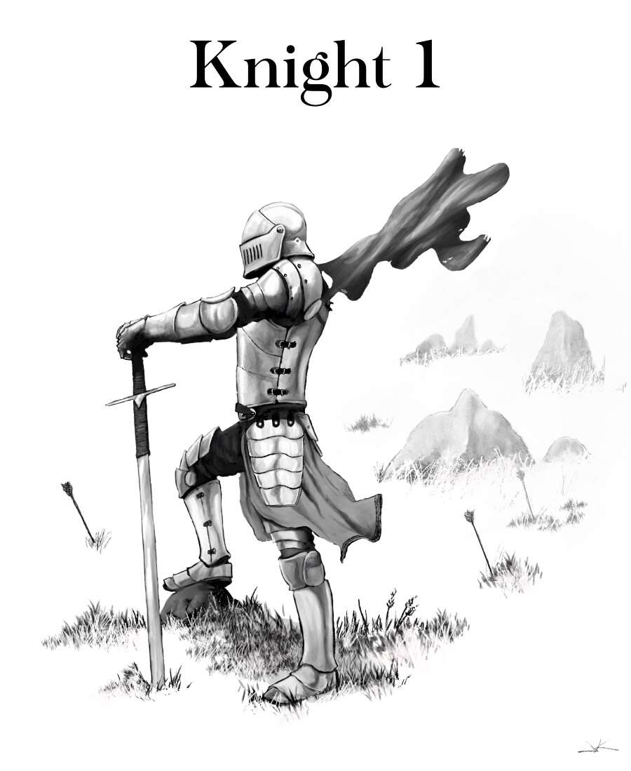 Knight 1 - Stock Art - Jeff Koch Stock Art | Grayscale | DriveThruRPG