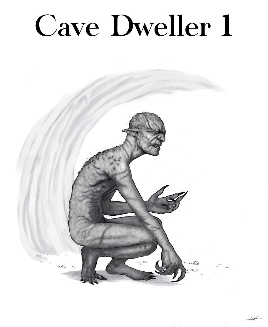 Cave Dweller - Stock Art - Jeff Koch Stock Art | Grayscale | DriveThruRPG