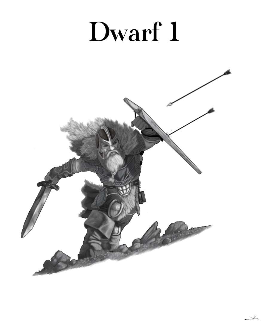 Dwarf 1 - Stock Art - Jeff Koch Stock Art | Grayscale | DriveThruRPG