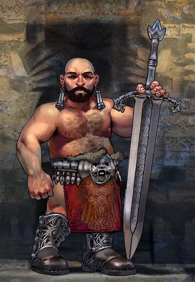 dwarf warrior male with background, stock art - Drawhaus Design ...