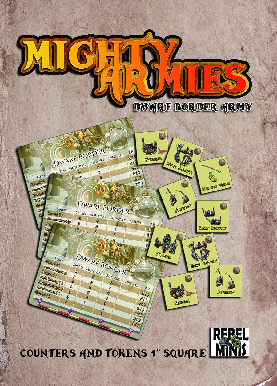 Mighty Armies Dwarf Border Army (Counters & Cards) - Rebel Minis ...