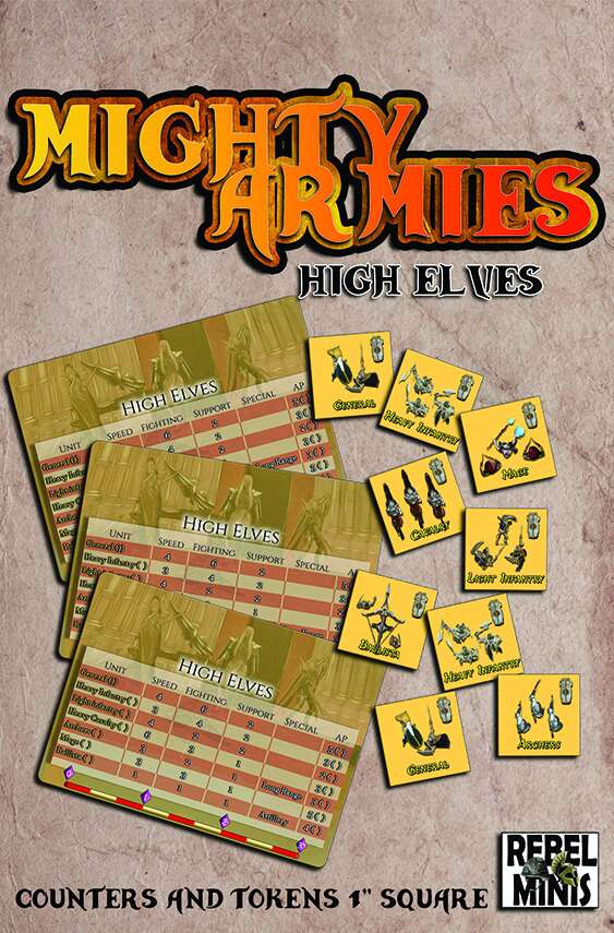 Mighty Armies High Elves Army (Counters & Cards) - Rebel Minis ...