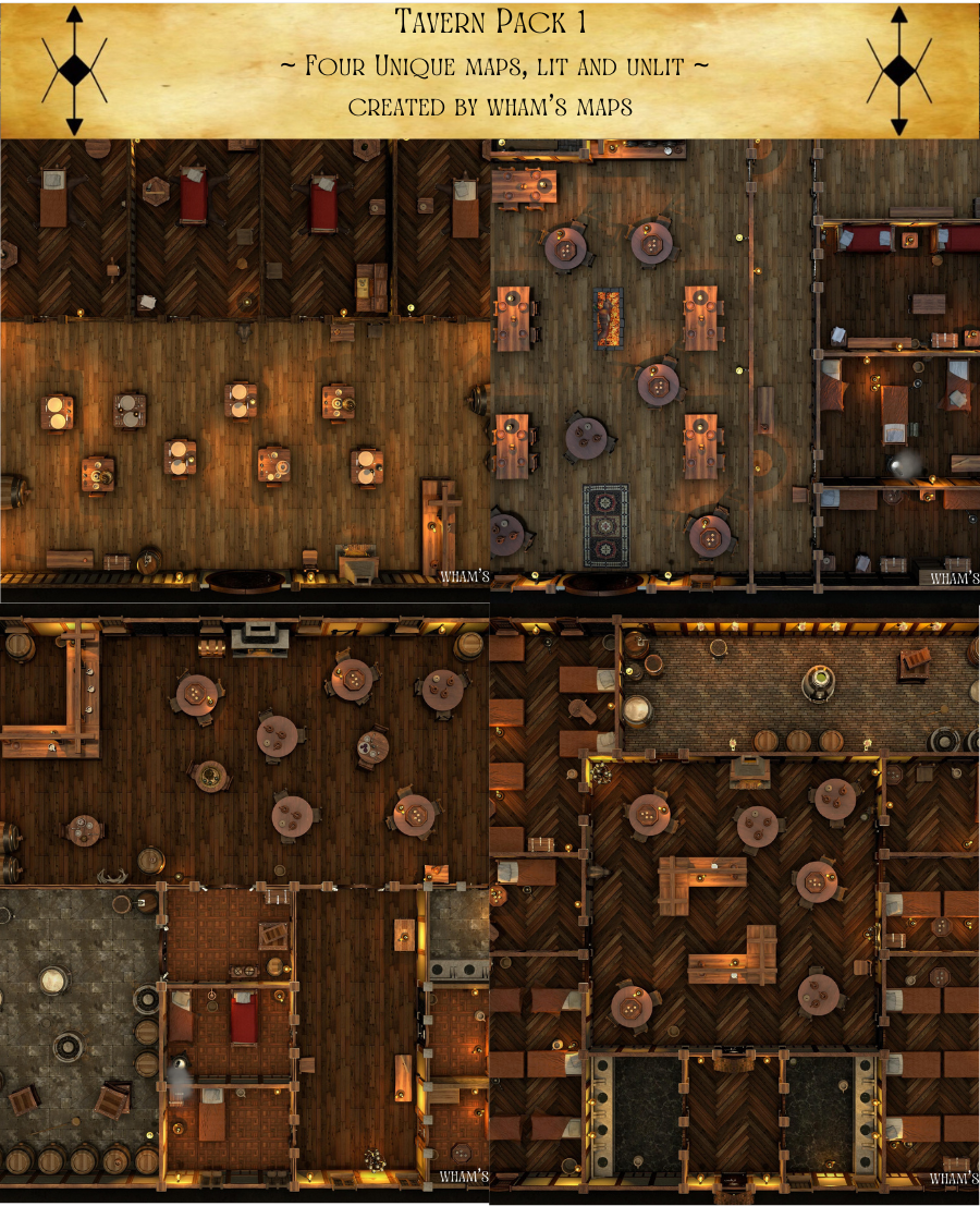 Tavern Pack 1 - Wham's Maps | Wham's Maps | DriveThruRPG