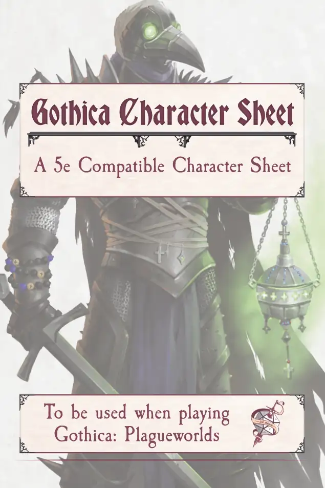 Gothica Character Sheet (5e Compatible) - Ink Blade Publishing ...