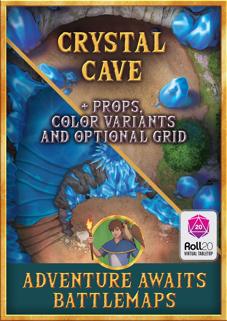 Crystal Cave - Adventure Awaits Battlemaps | DriveThruRPG