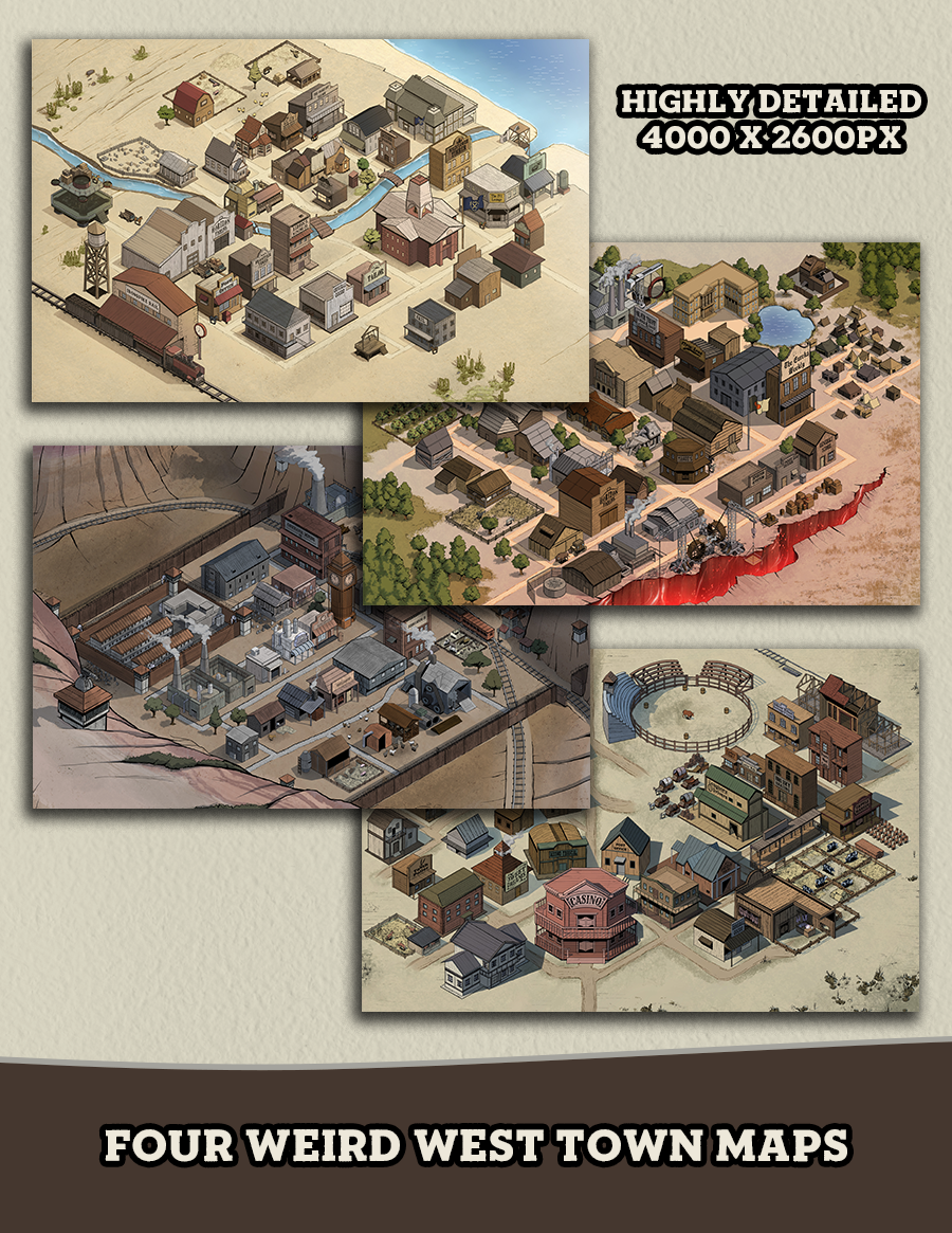 Weird West Maps - Oddity Press | DriveThruRPG