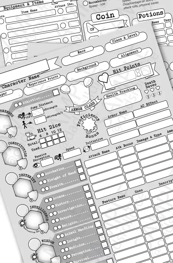 5e New Player Friendly Character Sheet - DadsRollDice | DriveThruRPG