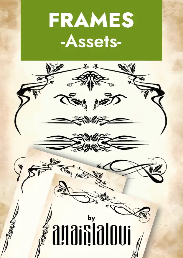 Frames decoration assets 5 stock art - anaislalovi | Decorative frames ...