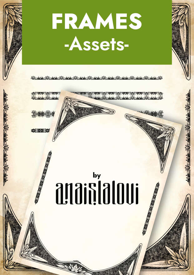 Frames decoration assets 6 stock art Art Nouveau V4 - anaislalovi ...