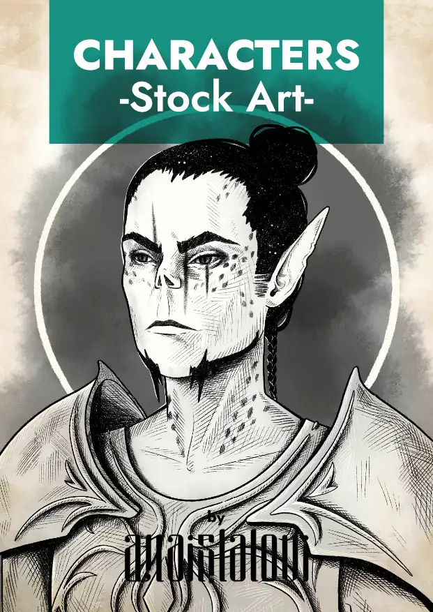 Humanoid with flat nose 3/4 portrait stock art git - anaislalovi ...