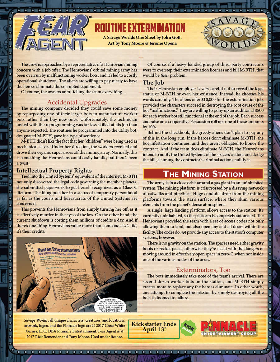 Fear Agent: Routine Extermination - Pinnacle Entertainment | Fear Agent ...