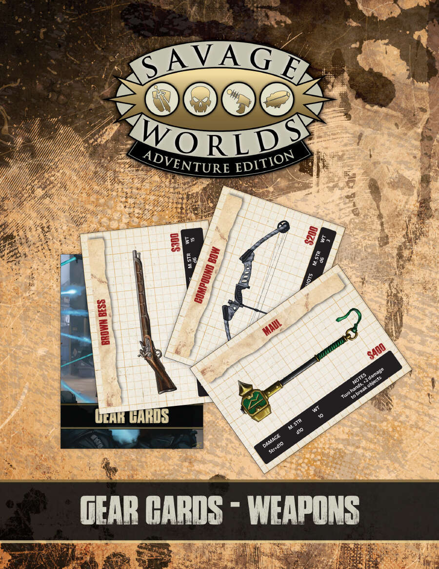 Savage Worlds Adventure Edition: Gear Cards (Weapons) - Pinnacle ...