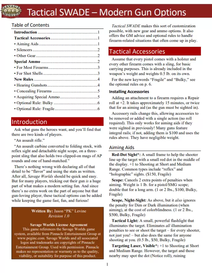 Tactical SWADE: Modern Gun Options - Pinnacle Entertainment | SWAG ...