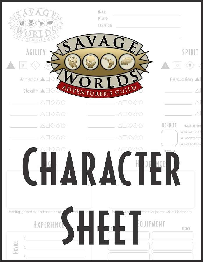 Savage Worlds Character Sheet (streamlined) - Pinnacle Entertainment | SWAG | DriveThruRPG
