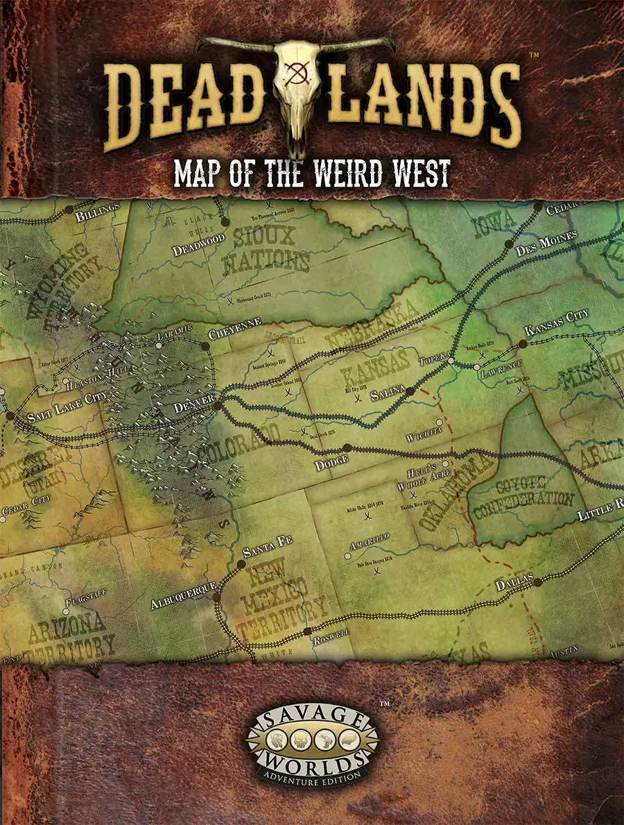 Deadlands: the Weird West: Map of the Weird West - Pinnacle ...