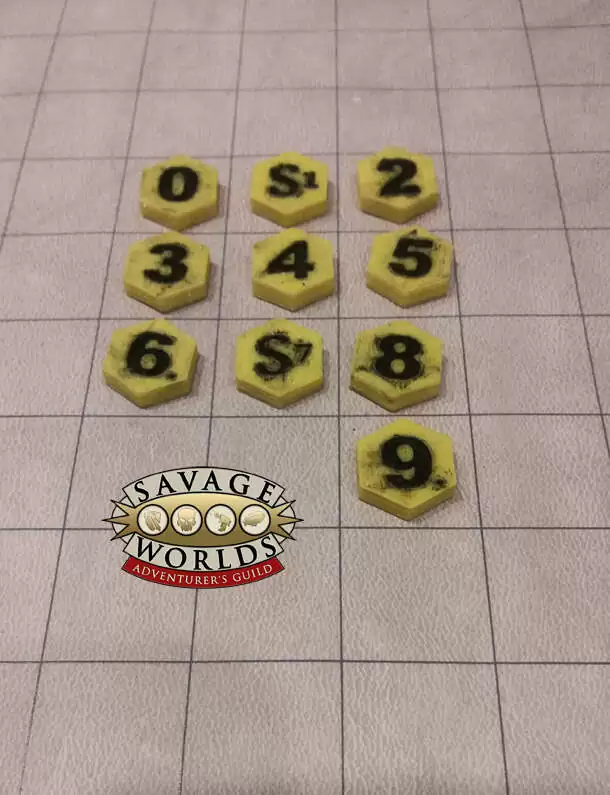 Hexagon Extras (Numbers) Tokens / Minis for Savage Worlds - Pinnacle ...