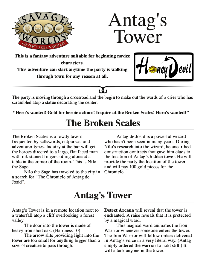 Antag's Tower - Pinnacle Entertainment | SWAG | DriveThruRPG