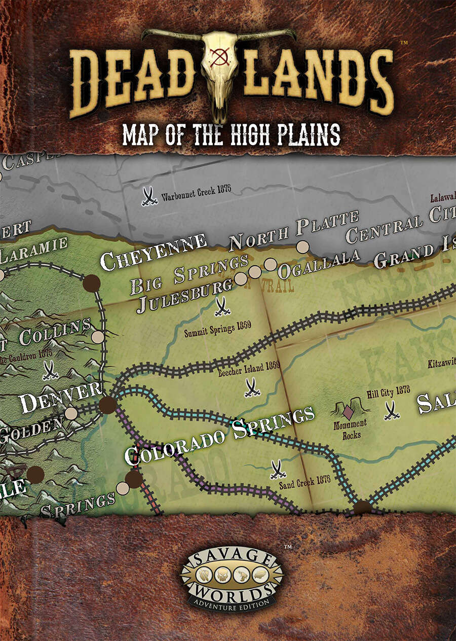Deadlands: the Weird West - Hell on the High Plains Poster Map ...