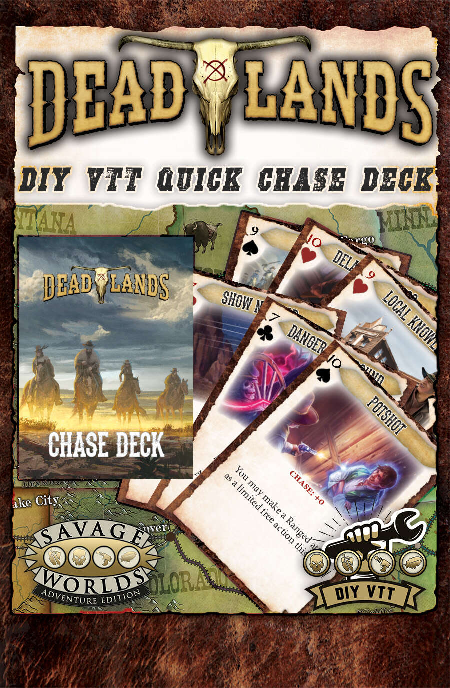 Deadlands: the Weird West - DIY VTT Quick Chase Deck - Pinnacle Entertainment | Savage Worlds ...